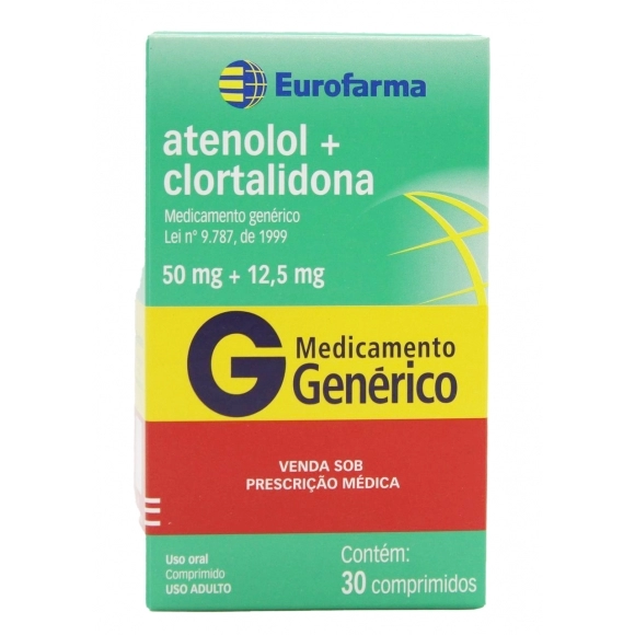 ATENOLOL+CLORTALIDONA 50MG X12, 5 - 30COMP